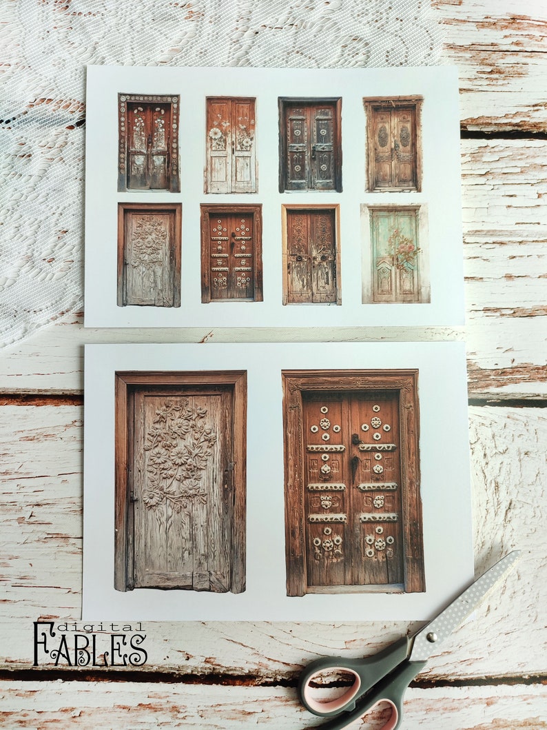 Wood Doors Scrapbook Printable Open Digital Journal - Etsy