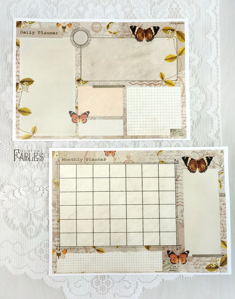 Printable Vintage Planner: Yearly, Monthly, Weekly, Daily Plans ...