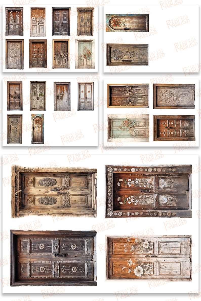 Wood Doors Scrapbook Printable Open Digital Journal - Etsy