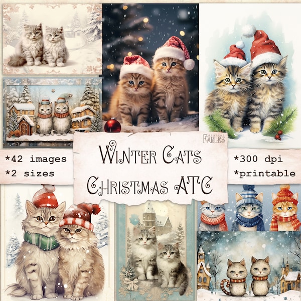 Christmas Cat Card - Etsy