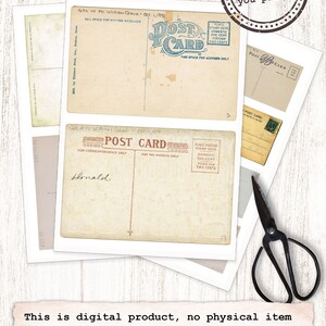 Old Postcards Printable, Vintage Junk Journal Ephemera, Scrapbook Carte ...