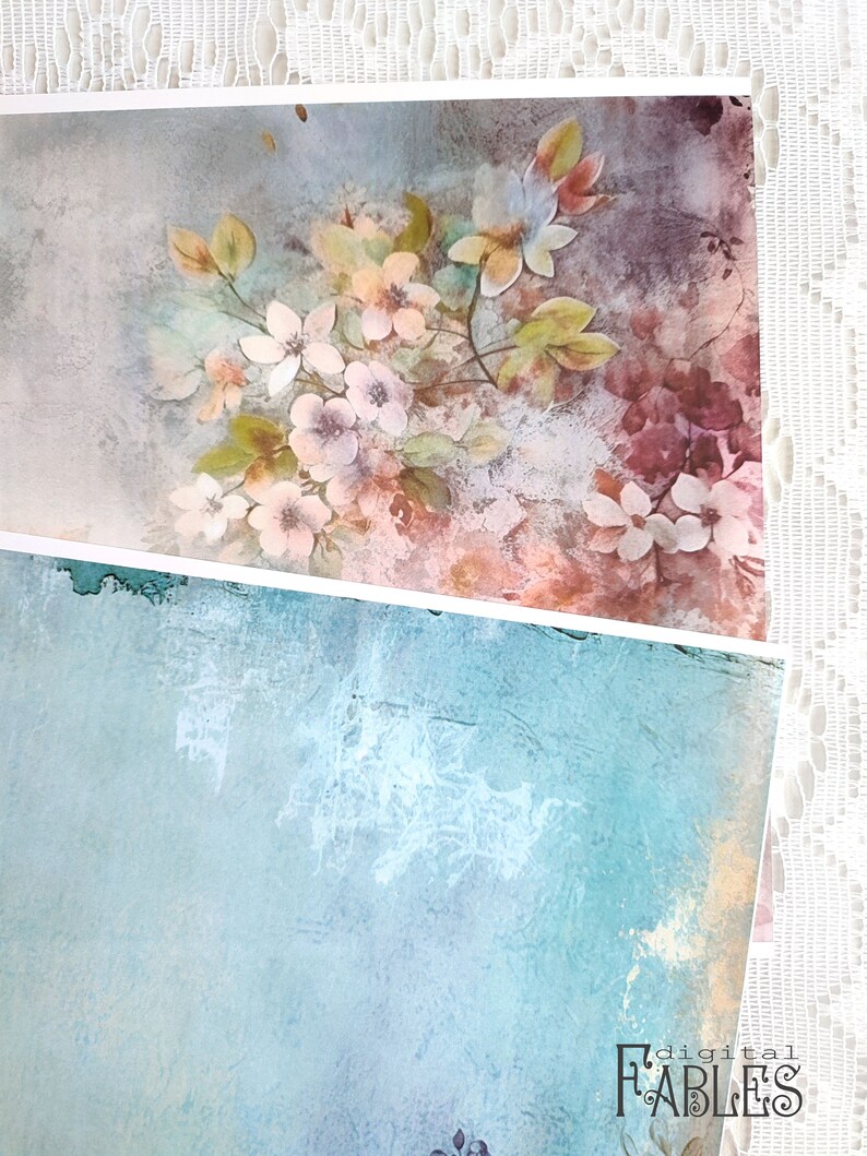 Shabby Chic Background Sheets Printable, Romantic Vintage Grunge ...