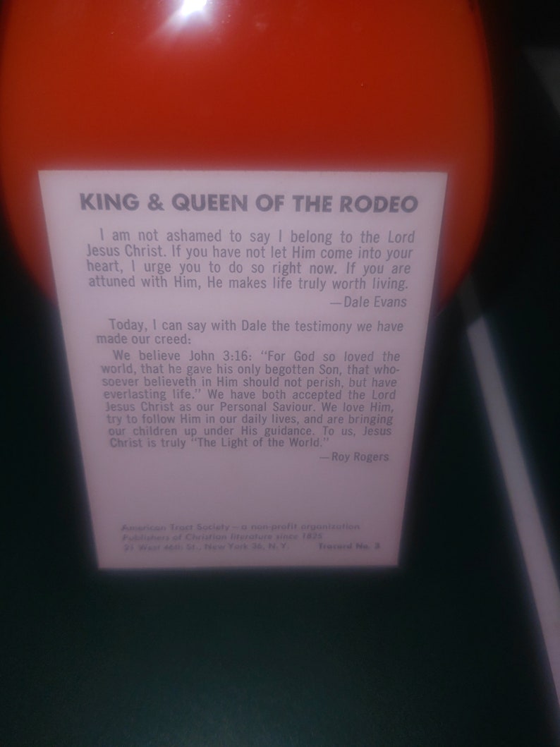 Vintage Roy Roger's & Dale Evans Rare Tracard 3 King and Queen of the ...