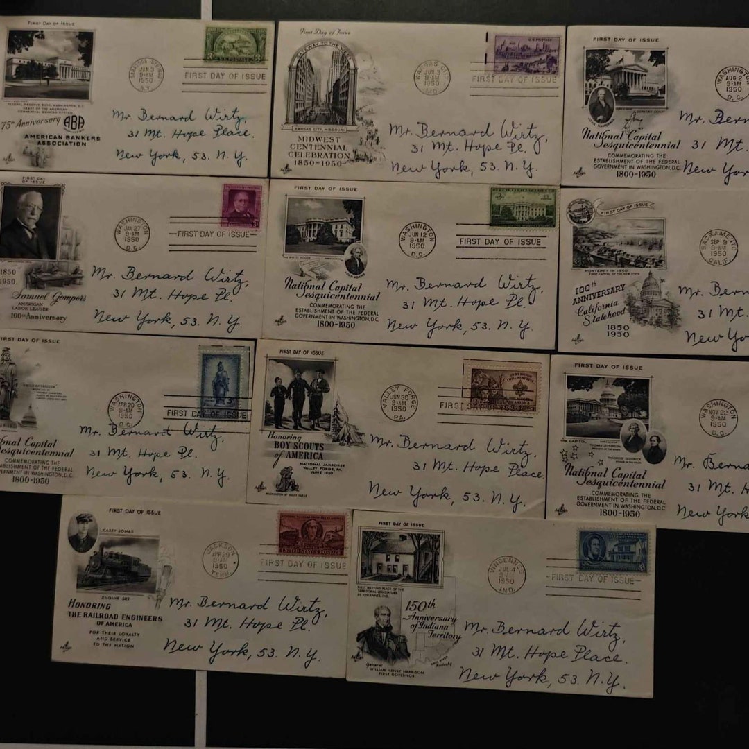 First Day of Issue 1950's Edition Lot of 11 - Etsy