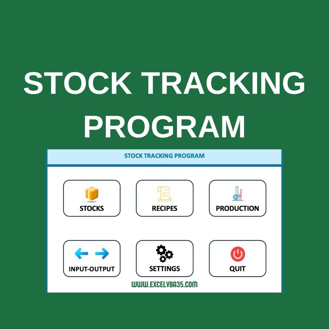 Excel Stock Management Template | Inventory Tracking & Production ...