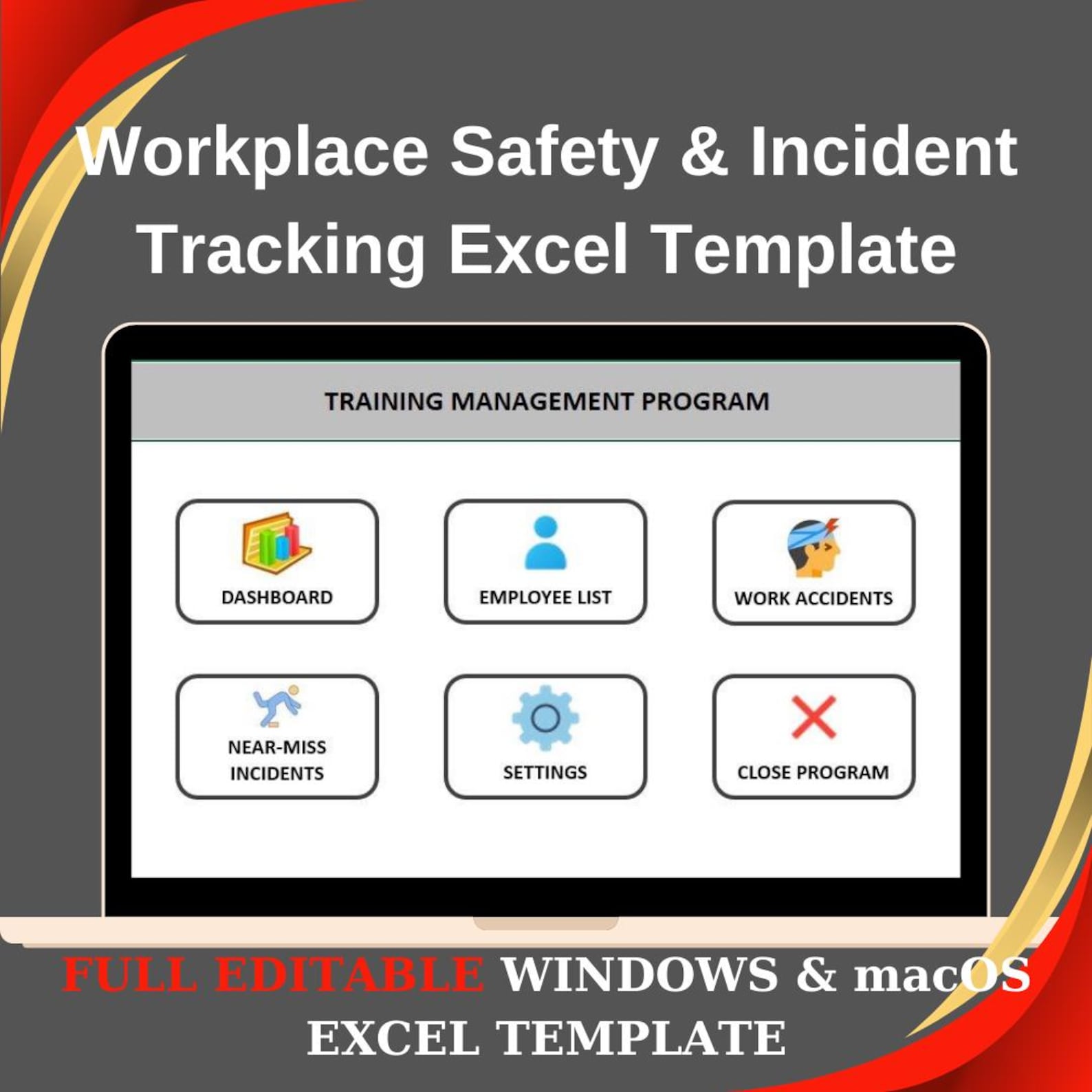 Workplace Safety & Incident Tracking Excel Template, Work Accidents ...