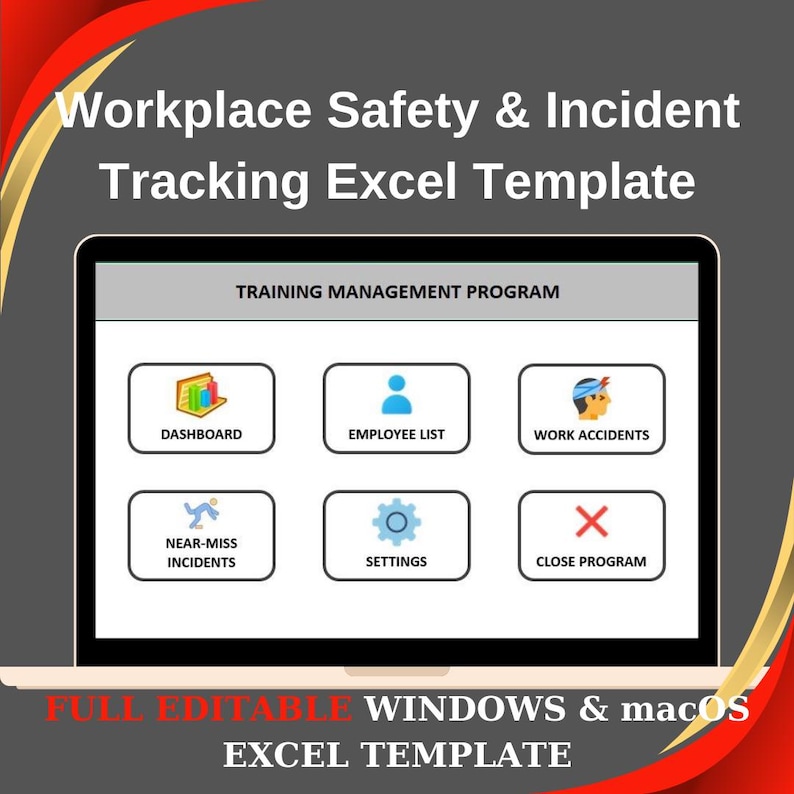 Workplace Safety & Incident Tracking Excel Template, Work Accidents ...