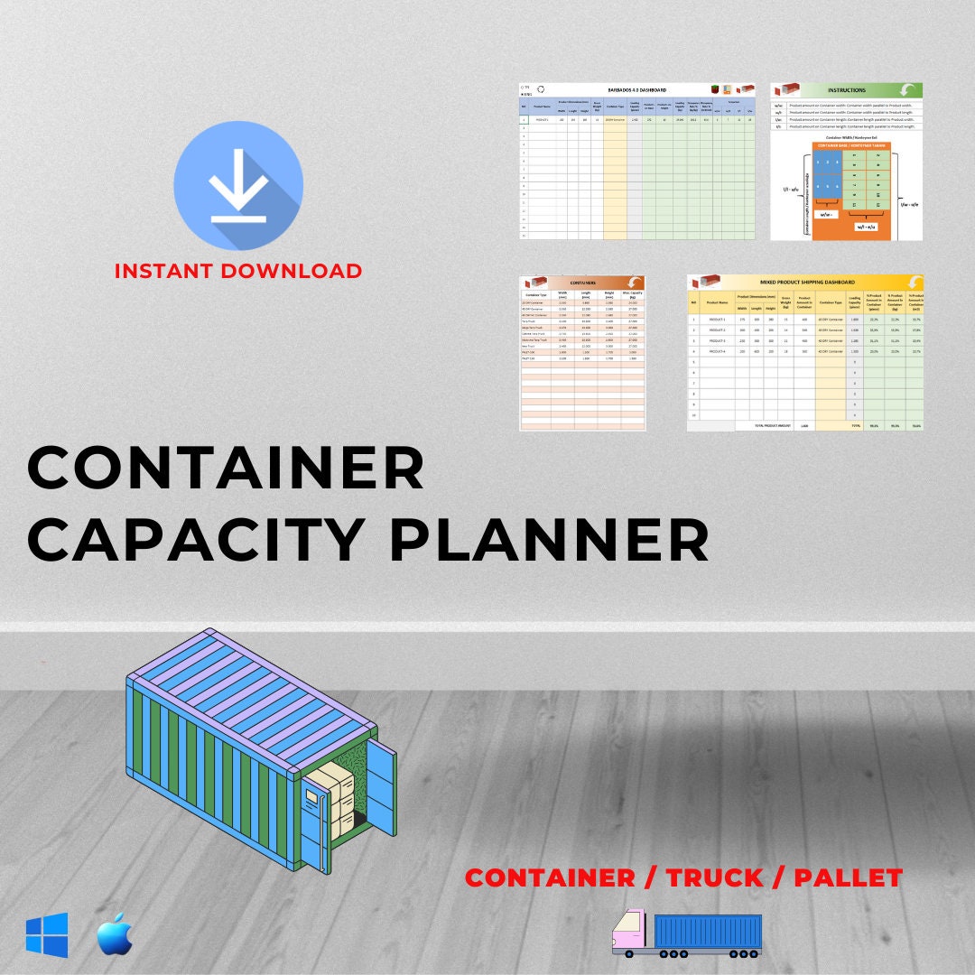 Container Capacity Planner | Container Capacity Program | Capacity Planner | Loading Capacity ...
