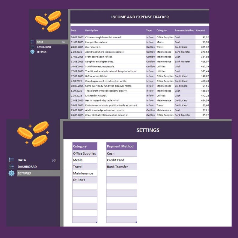 Income & Expense Tracker Excel Template | Budget Spreadsheet | Personal ...