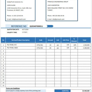 Quotation Template | Sales Template | Quotation Program | Proforma ...