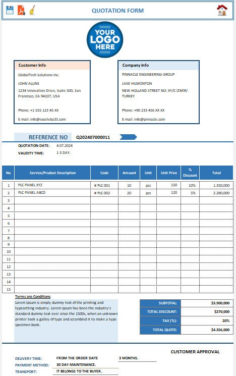 Quotation Template | Sales Template | Quotation Program | Proforma ...