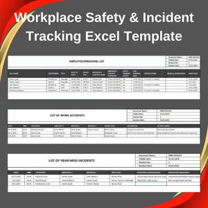 Workplace Safety Incident Tracker: Excel Template (ISO 45001) - Etsy