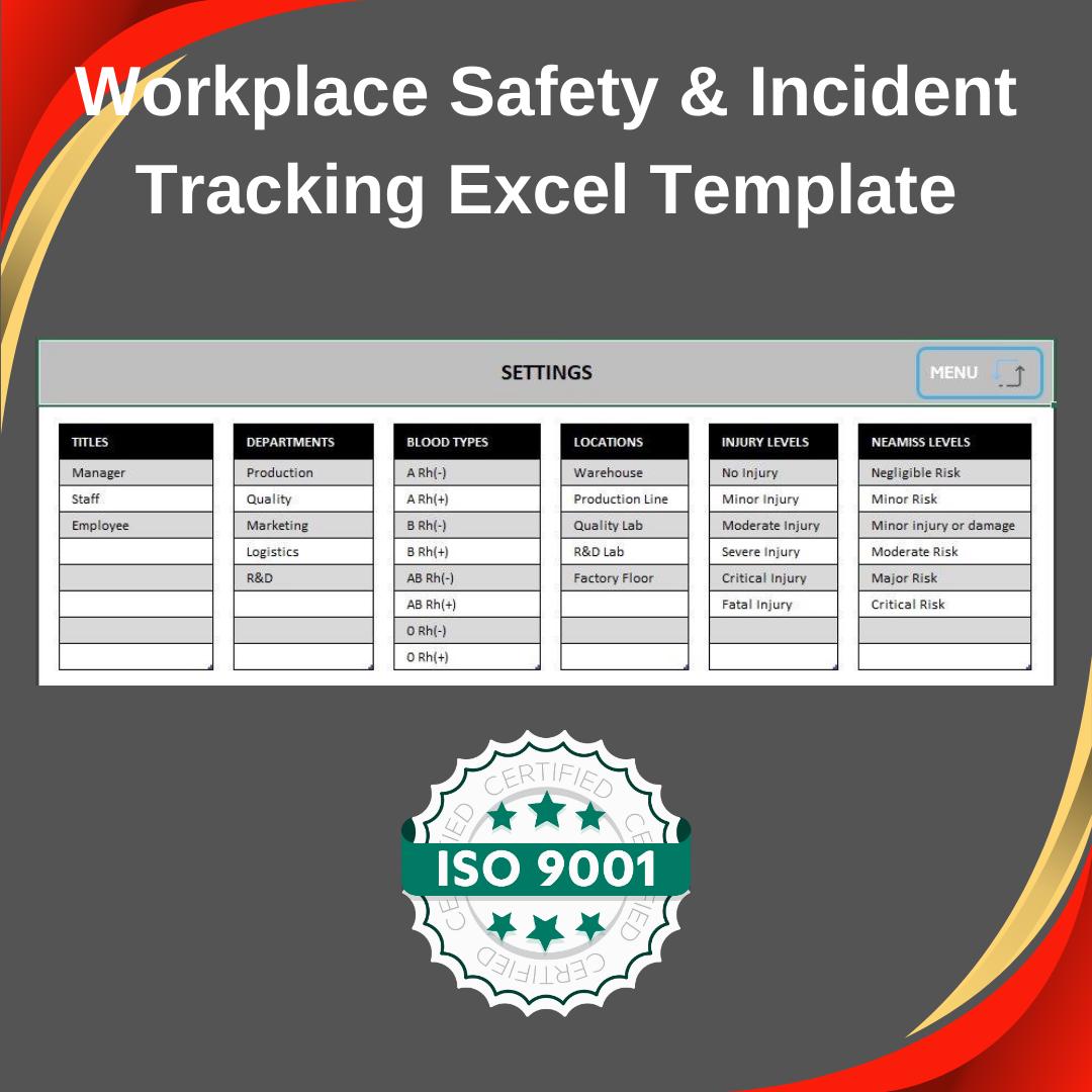 Workplace Safety & Incident Tracking Excel Template, Work Accidents ...