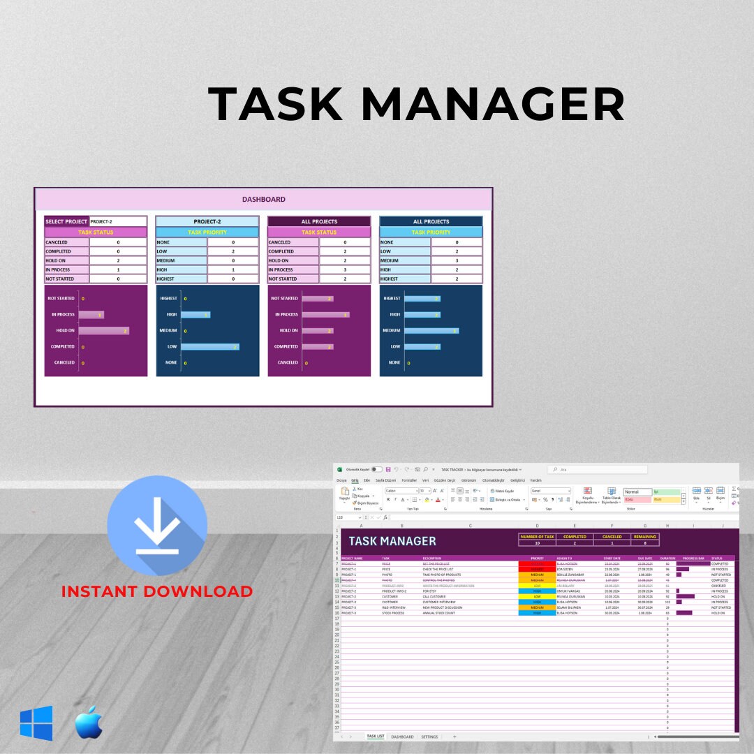 Project Based Task Planner to Do List Task Manager Premium Task Planner ...