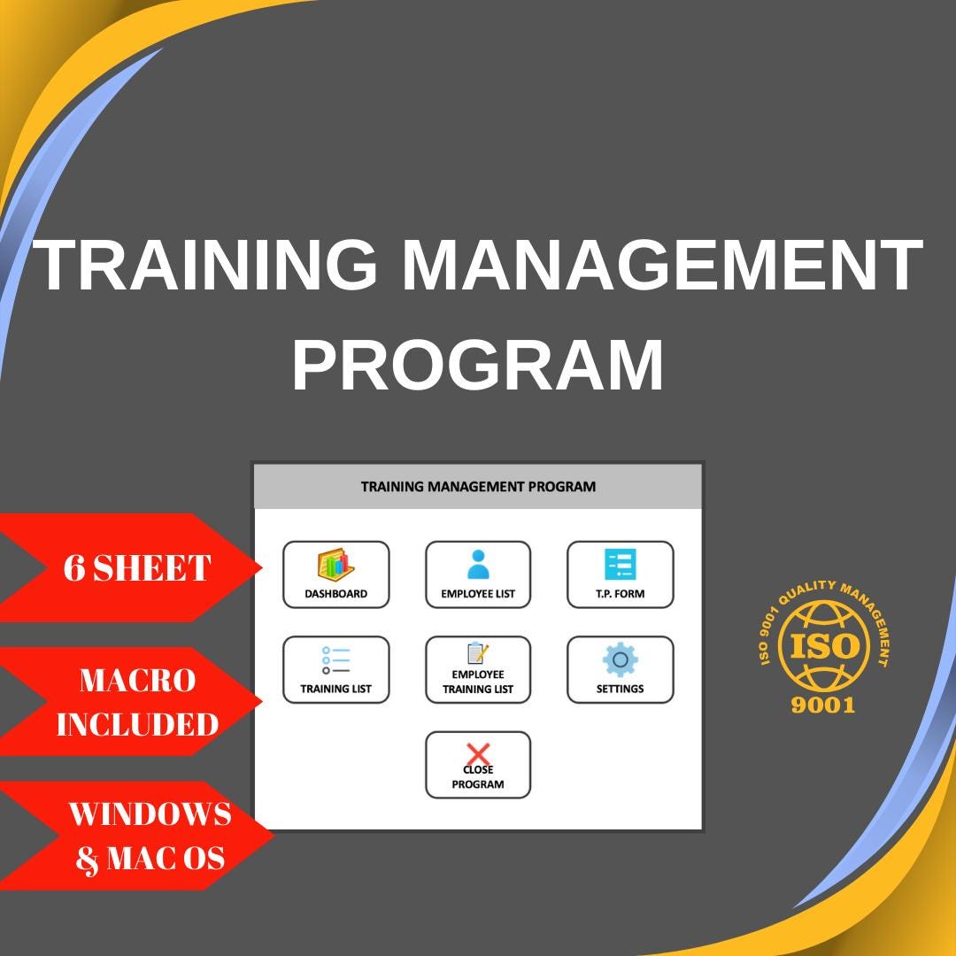 Employee Training Tracker, ISO 9001 Training Program, HR Training Tool ...