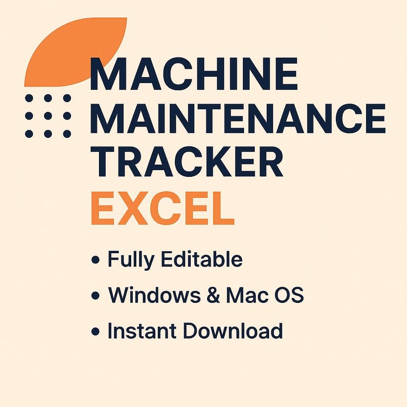 Machine Maintenance Tracker Excel Template | Equipment Service Log ...