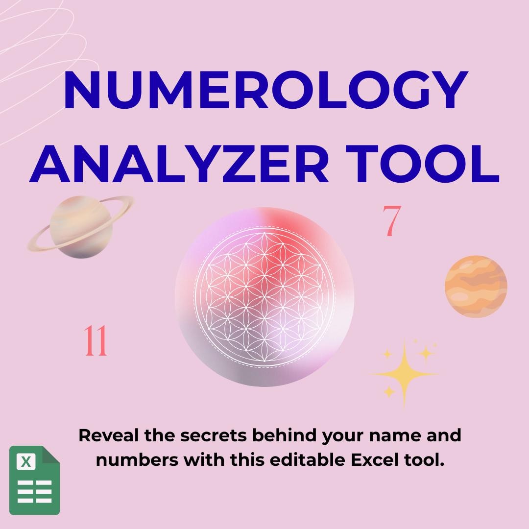 Numerology Analyzer Tool – Editable Excel Chart for Name & Birth Date ...