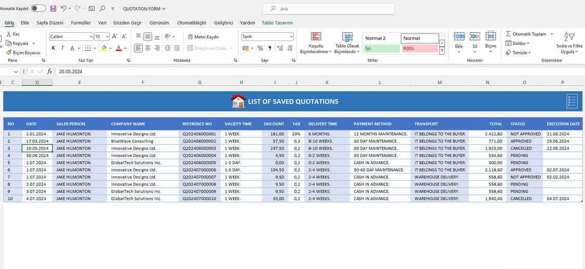 Quotation Template | Sales Template | Quotation Program | Proforma ...