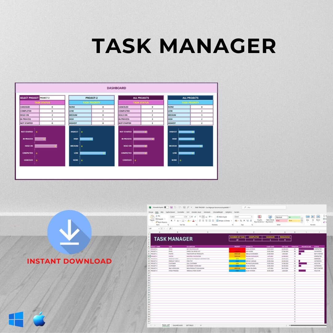 Project Based Task Planner | to Do List | Task Manager | Premium Task ...