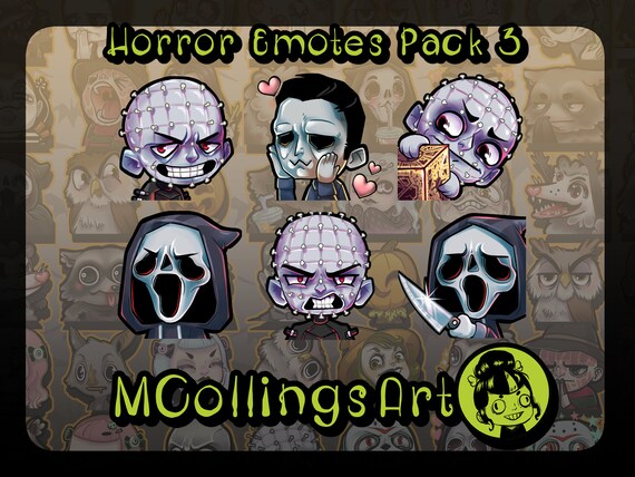 Horror Emote Pack 3 Set of 6 Twitch Emotes / Discord Emotes | Etsy