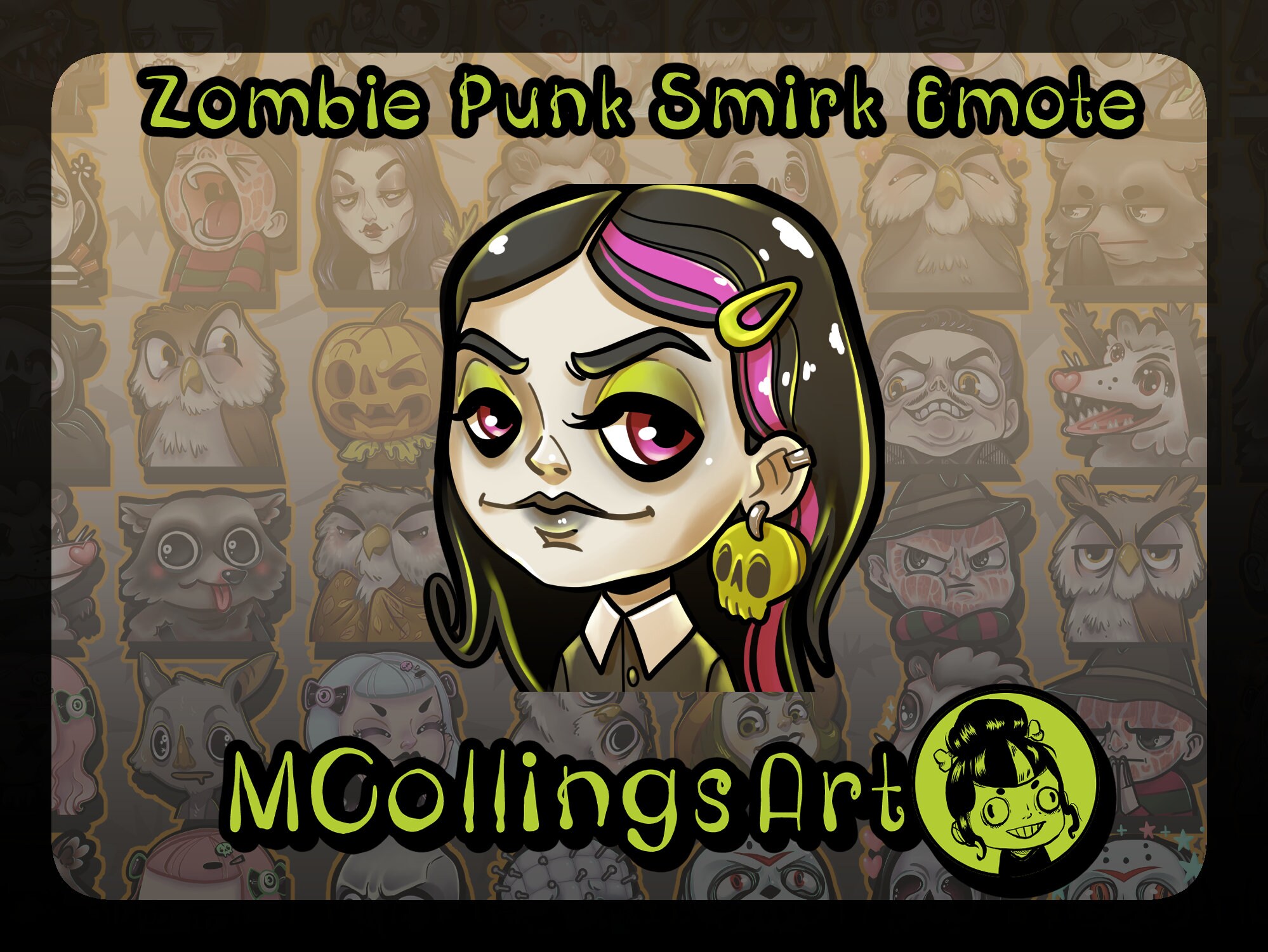 Zombie Punk Girl Emote / Punk Smirk Emote / Creepy Zombie Girl Emote ...