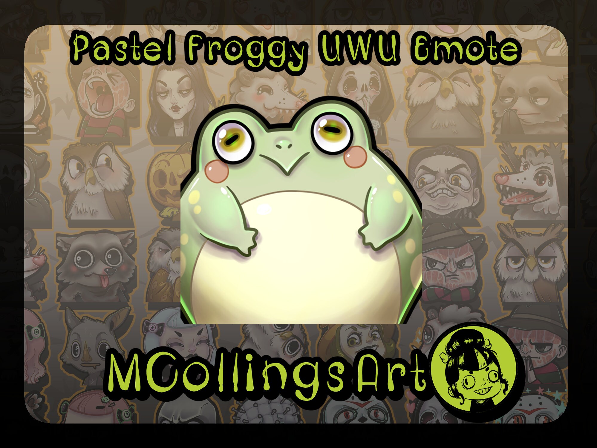 Pastel Frog UWU Emote / Frog UWU Emote / Pastel Frog Emote Single ...