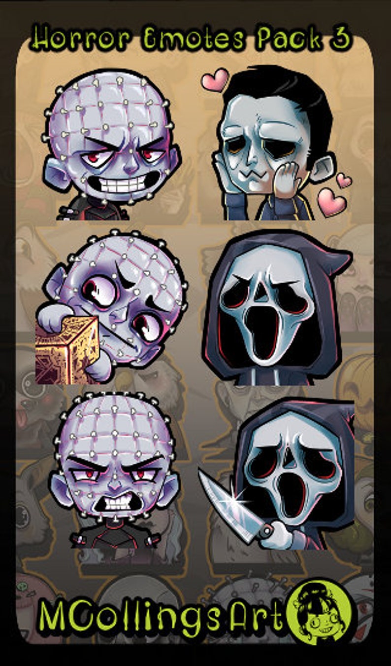 Horror Emote Pack 3 Set of 6 Twitch Emotes / Discord Emotes - Etsy