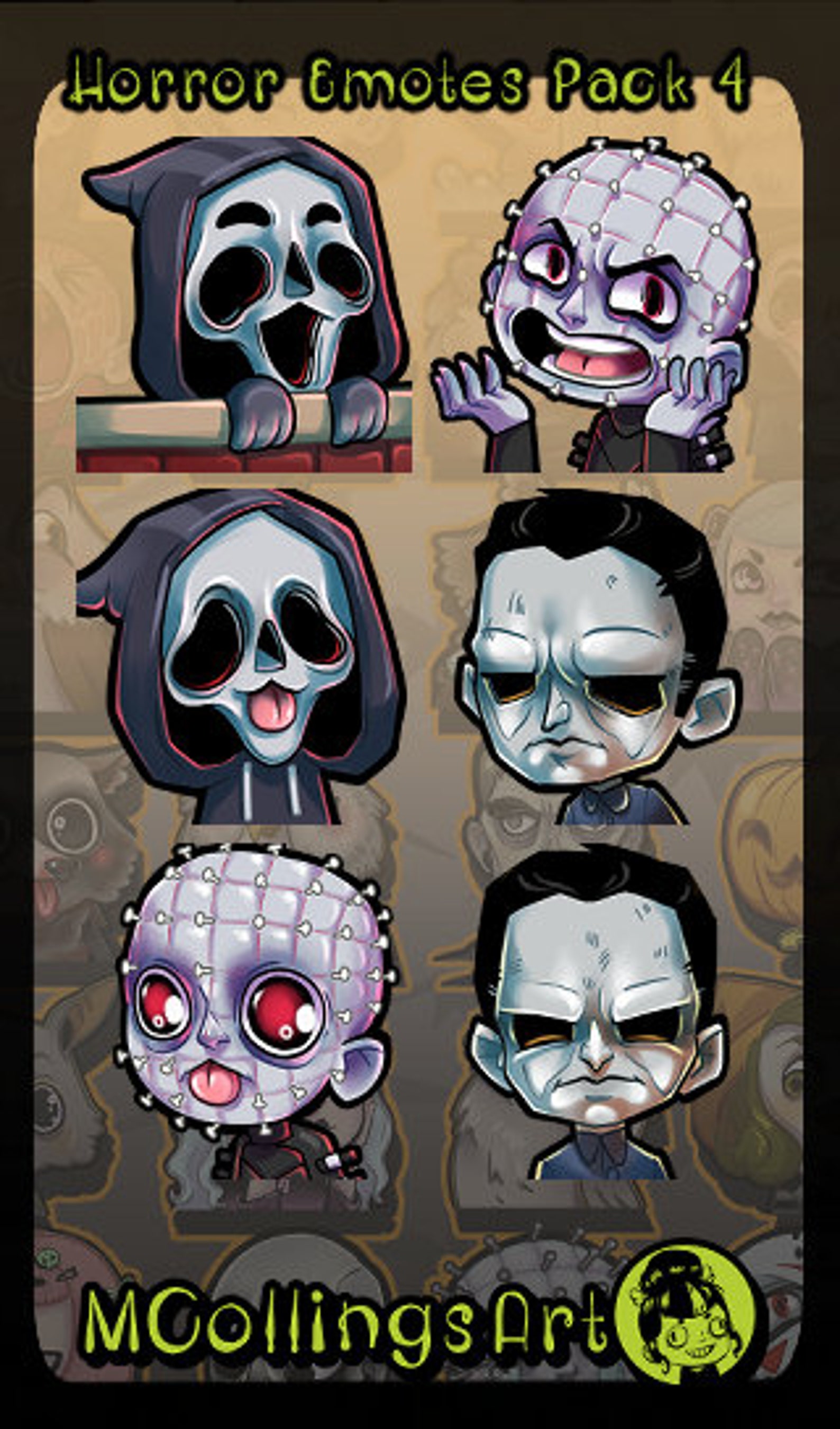 Horror Emote Pack 4 Set of 6 Twitch Emotes / Discord Emotes Lurk, Rage ...