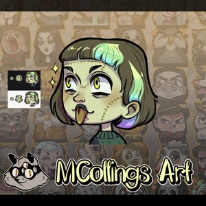 Monster Girl Frankenstein BLEP Emote Blep Emote Twitch Emote Pack ...