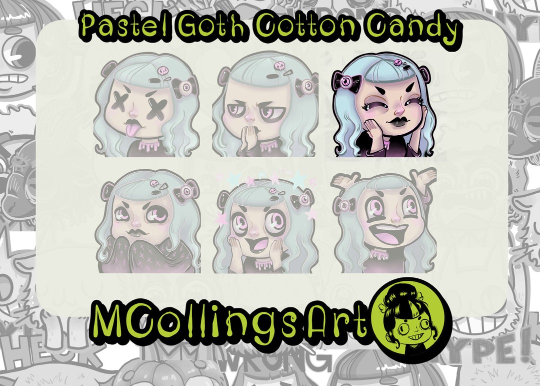 Pastel Goth Emote UWU cotton Candy UWU Emote UWU Emoji Single Twitch ...