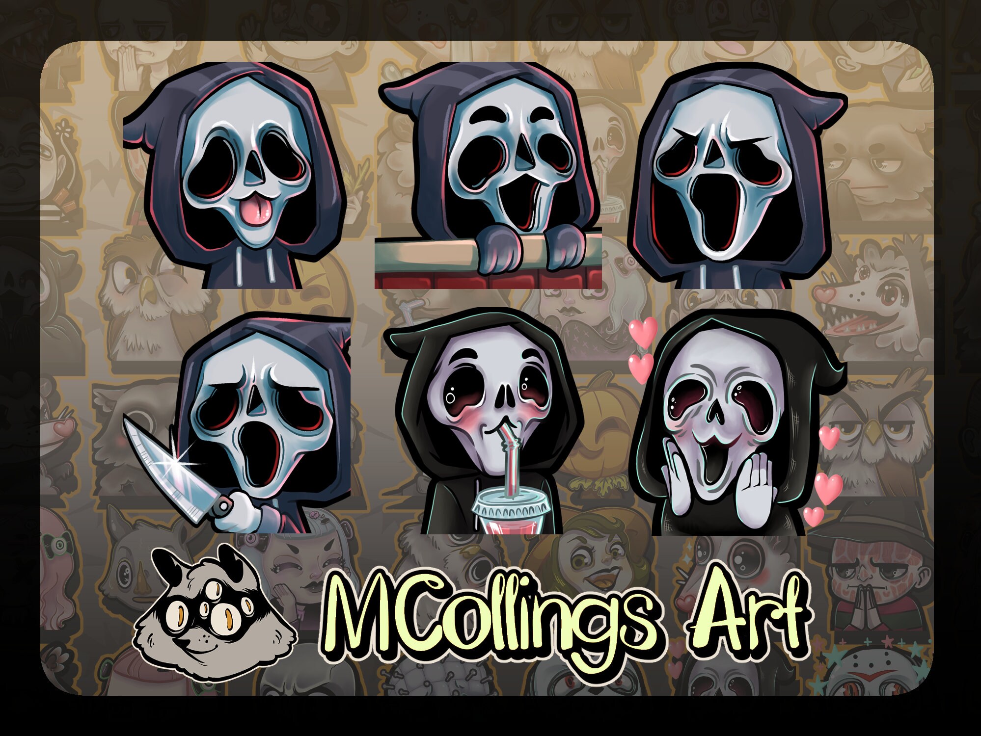 Slasher Emotes Mega Pack Set of 18 Horror Killers Twitch Emote Pack ...