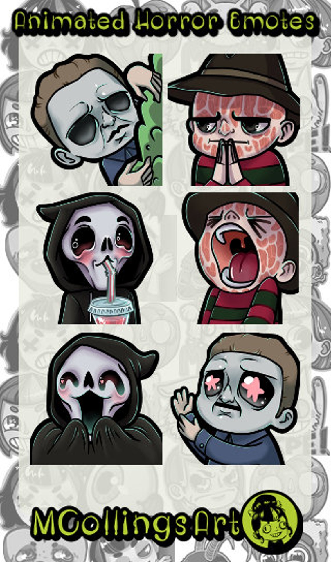 Animated Horror Emote Set Set of 6 Twitch Animated Emotes / - Etsy