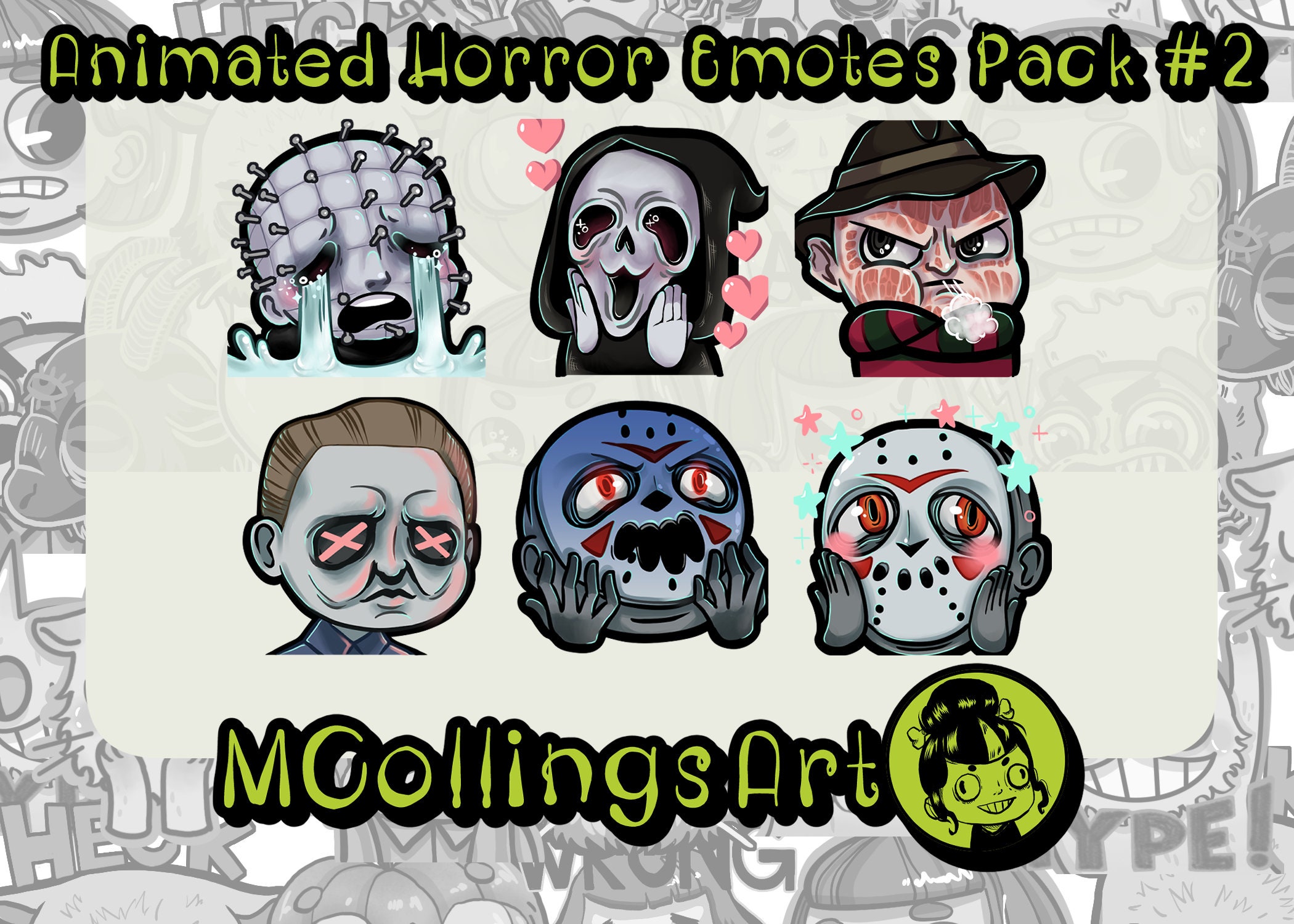 Animated Horror Emote Set 1 Set of 6 Twitch Emotes / Discord Emotes Cry ...