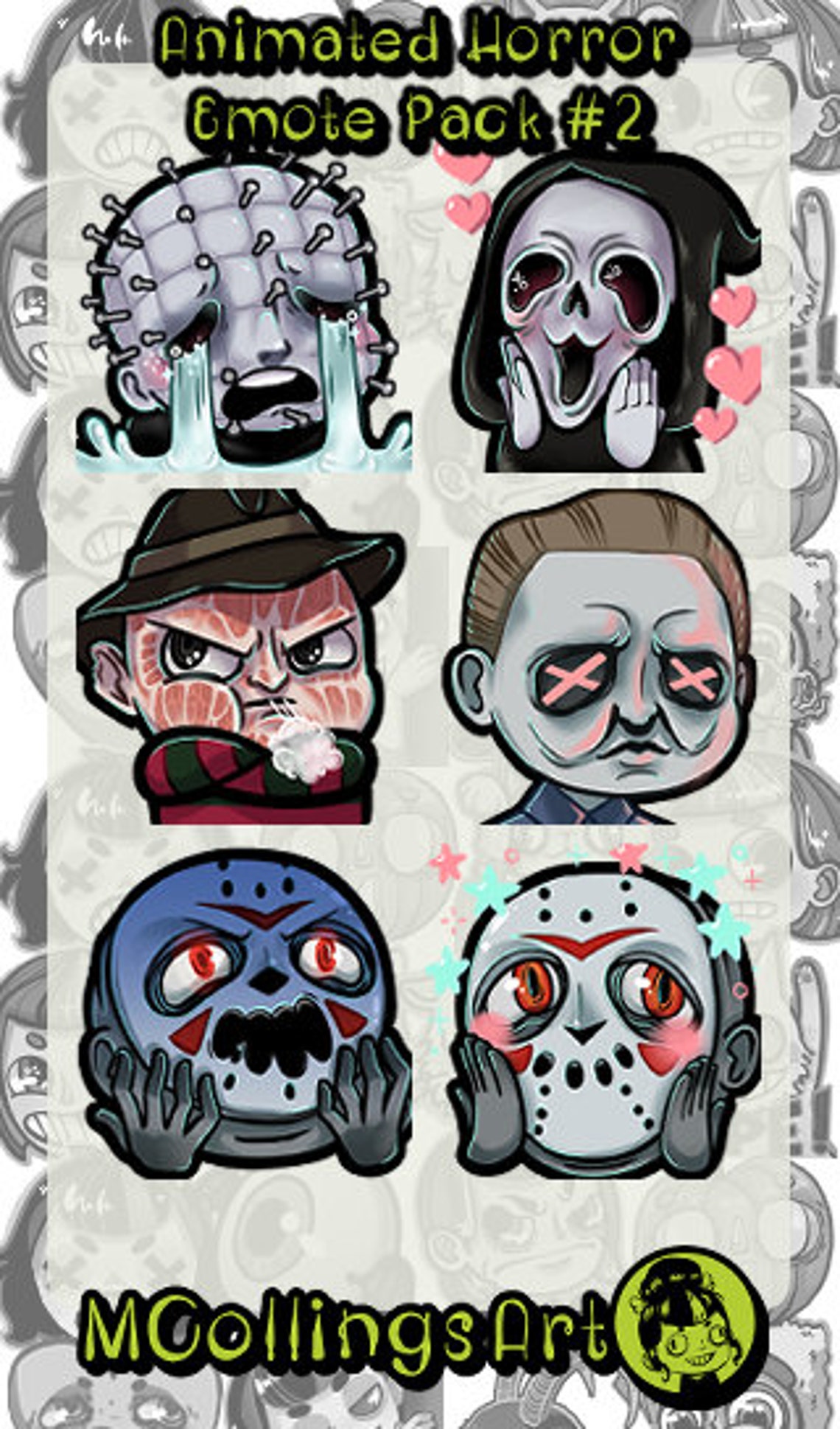 Animated Horror Emote Set 1 Set of 6 Twitch Emotes / Discord Emotes Cry ...