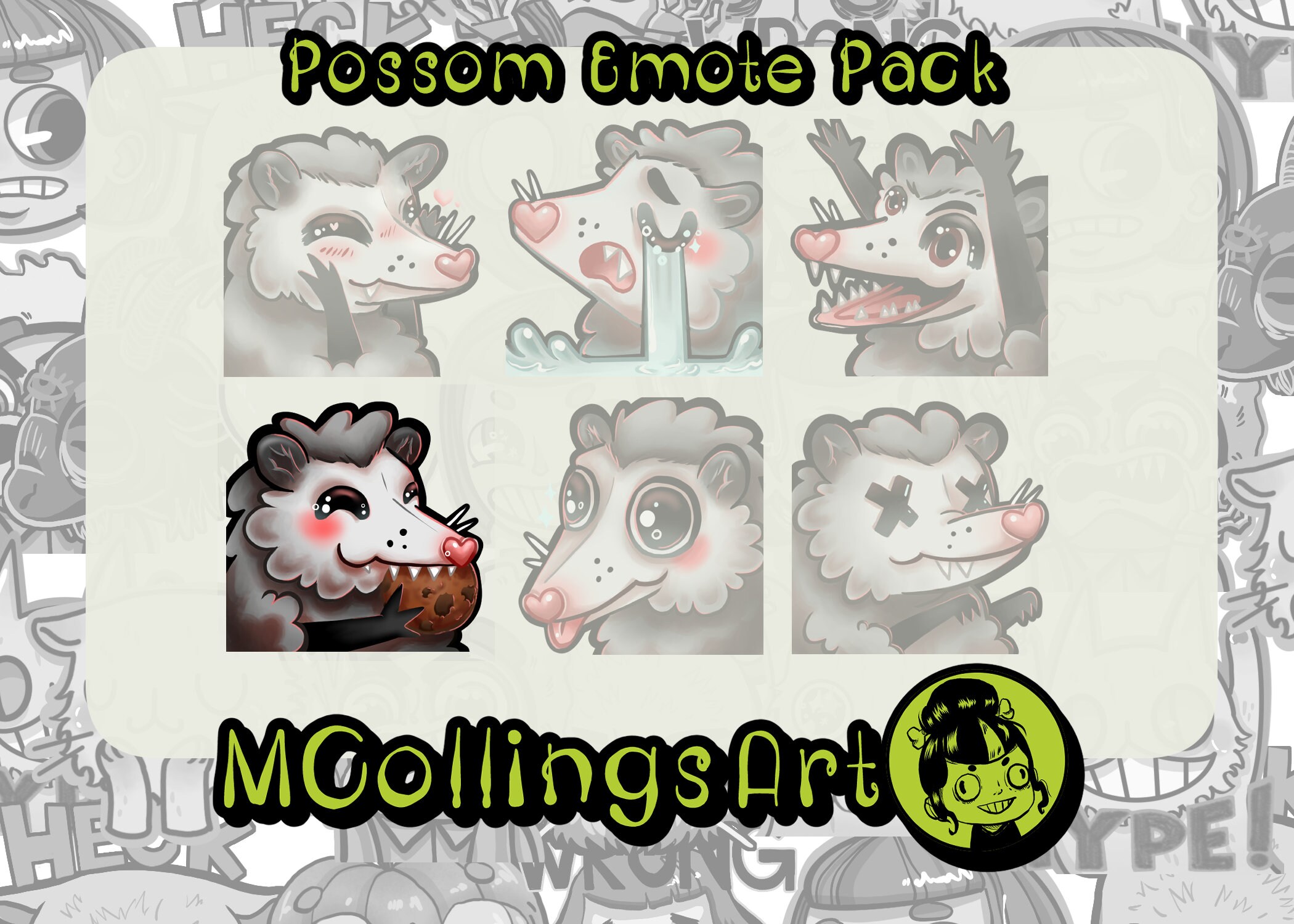 Possum Emote / Possum Emote Uwu / Possum Emote Nom Single Twitch Emote ...