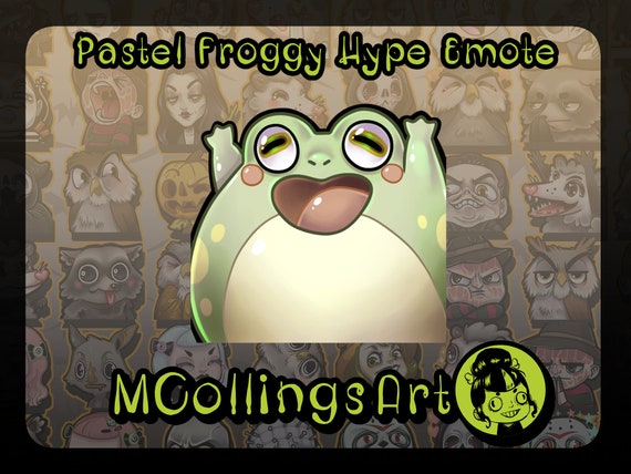Pastel Frog Hype Emote / Frog Hype Emote / Pastel Frog Emote | Etsy