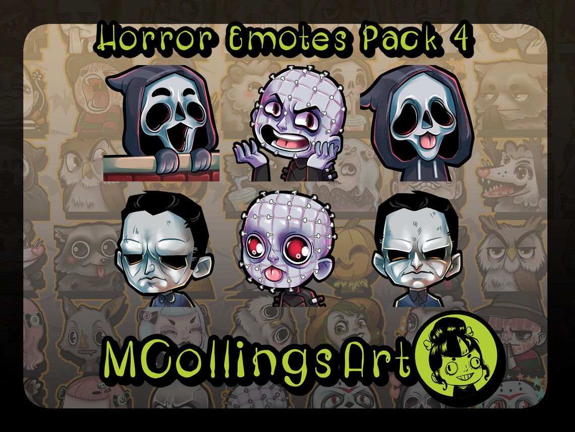 Horror Emote Pack 4 Set of 6 Twitch Emotes / Discord Emotes Lurk, Rage ...