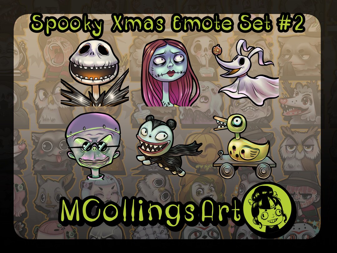 Spooky Xmas Emotes Set 2 Set of 6 Twitch Emotes / Discord Emotes Skelly ...