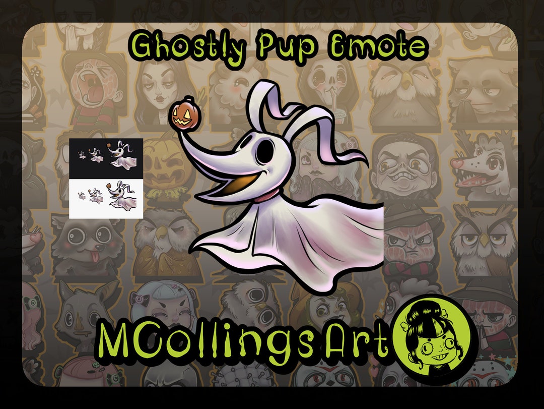 Ghostly Pup Emote Youtube / Twitch / Discord Emote Ghostly Pup Spooky ...