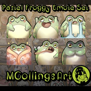 Pastel Frog Concern Emote / Frog Evil Emote / Pastel Frog Emote Single ...
