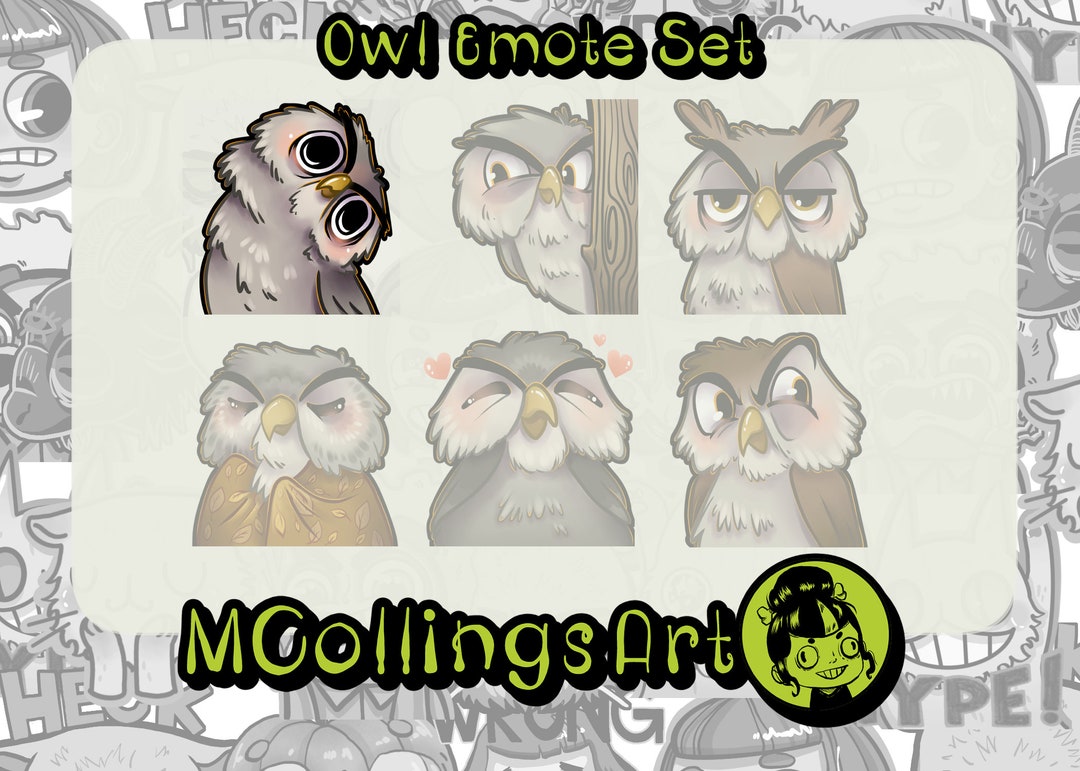 Owl Derp Emote Twitch Emotes / Discord Emotes Derpy Emote - Etsy