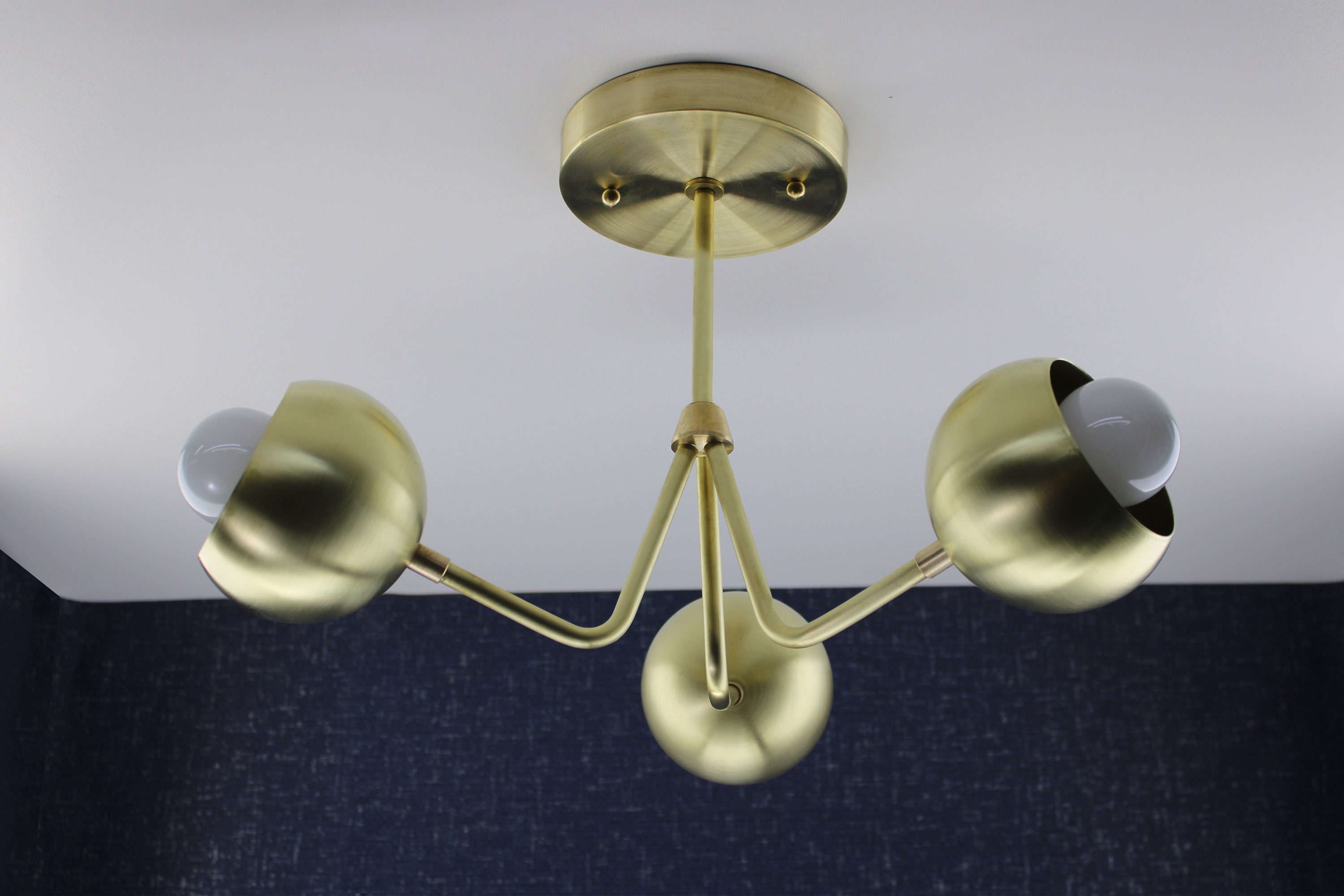 Brass Light Fixture Brass Ball Light Bare Bulb Fixture - Etsy UK