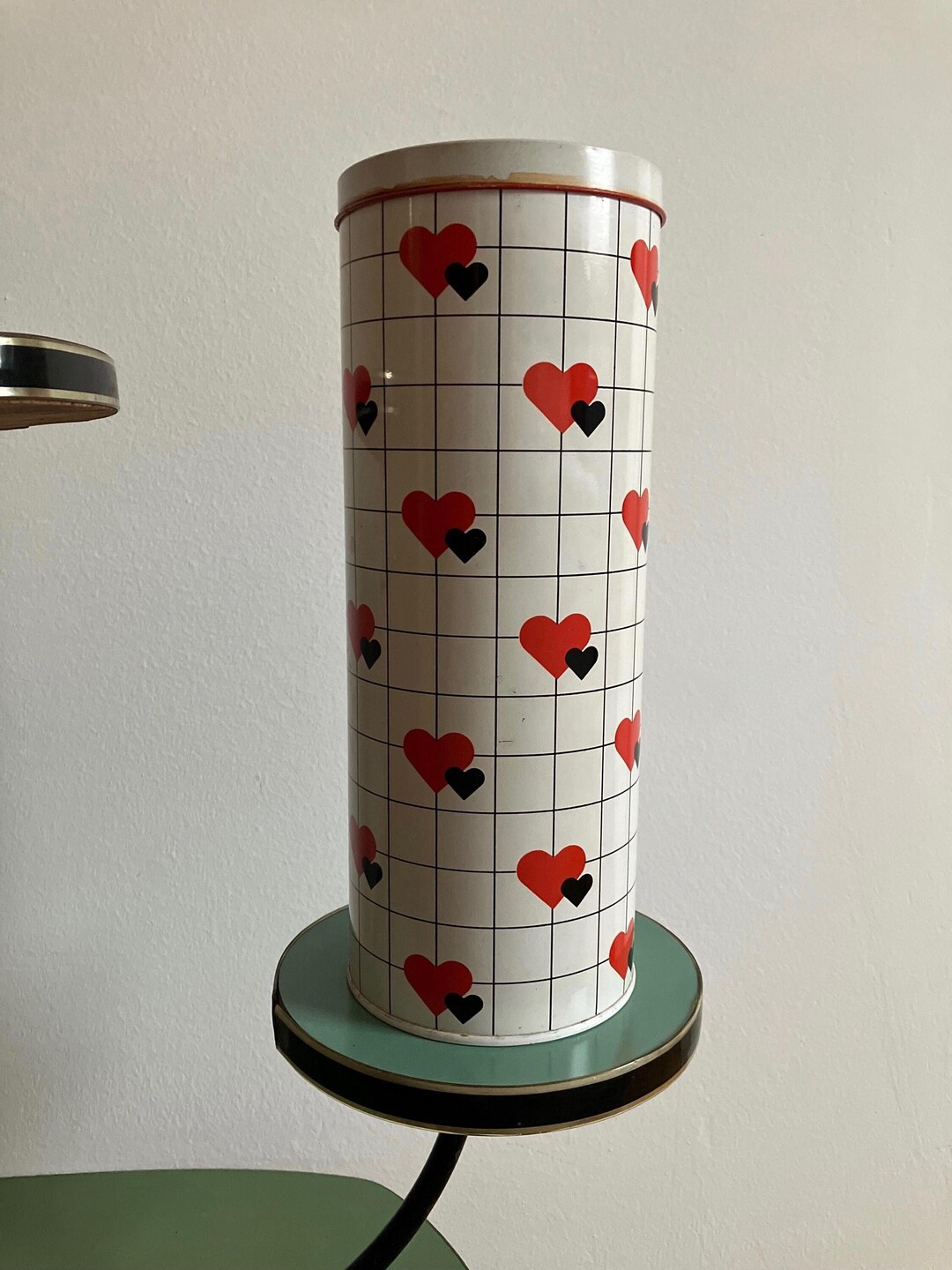 Vintage 70’s Spaghetti Tin Box / Round High Metal / Food Storage ...