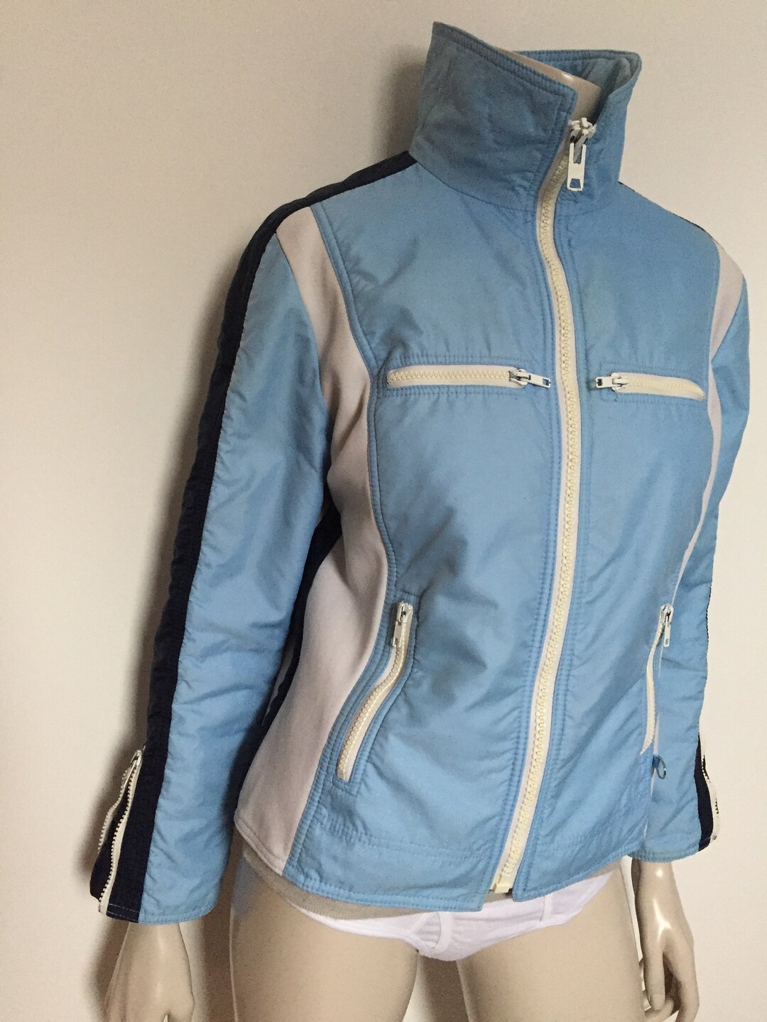 Vintage 80's Rare Women's Light Blue TOPER Mcgregor Ski Jacket White ...