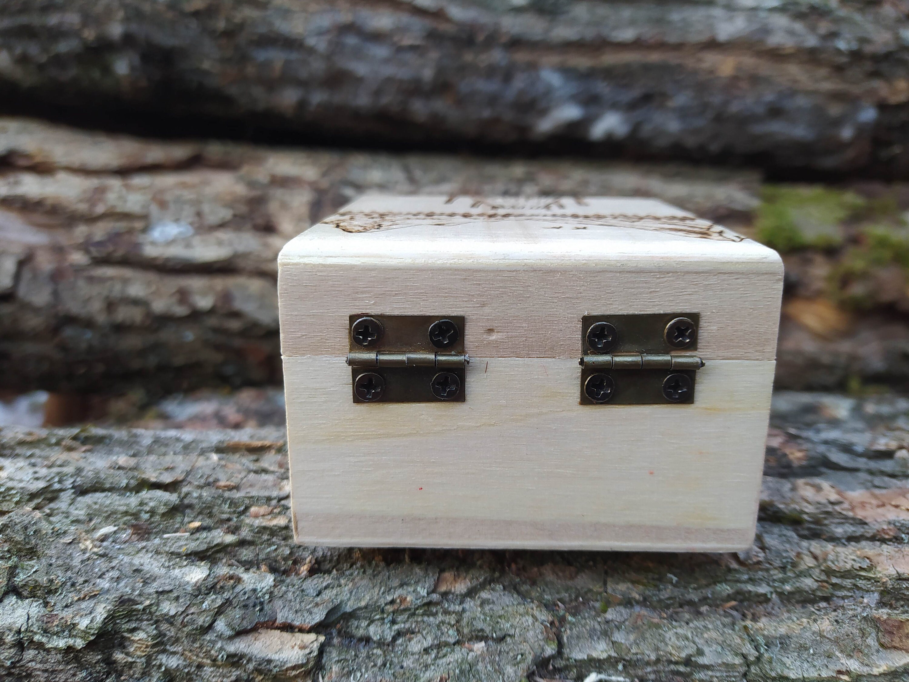 Handgemaakte doos met bergen, kerstcadeaudoos, gratis personalisatie op ...