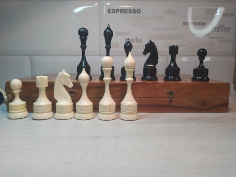 Antique Chess Set of the 1980s, Large Tournament Chess Set With ...