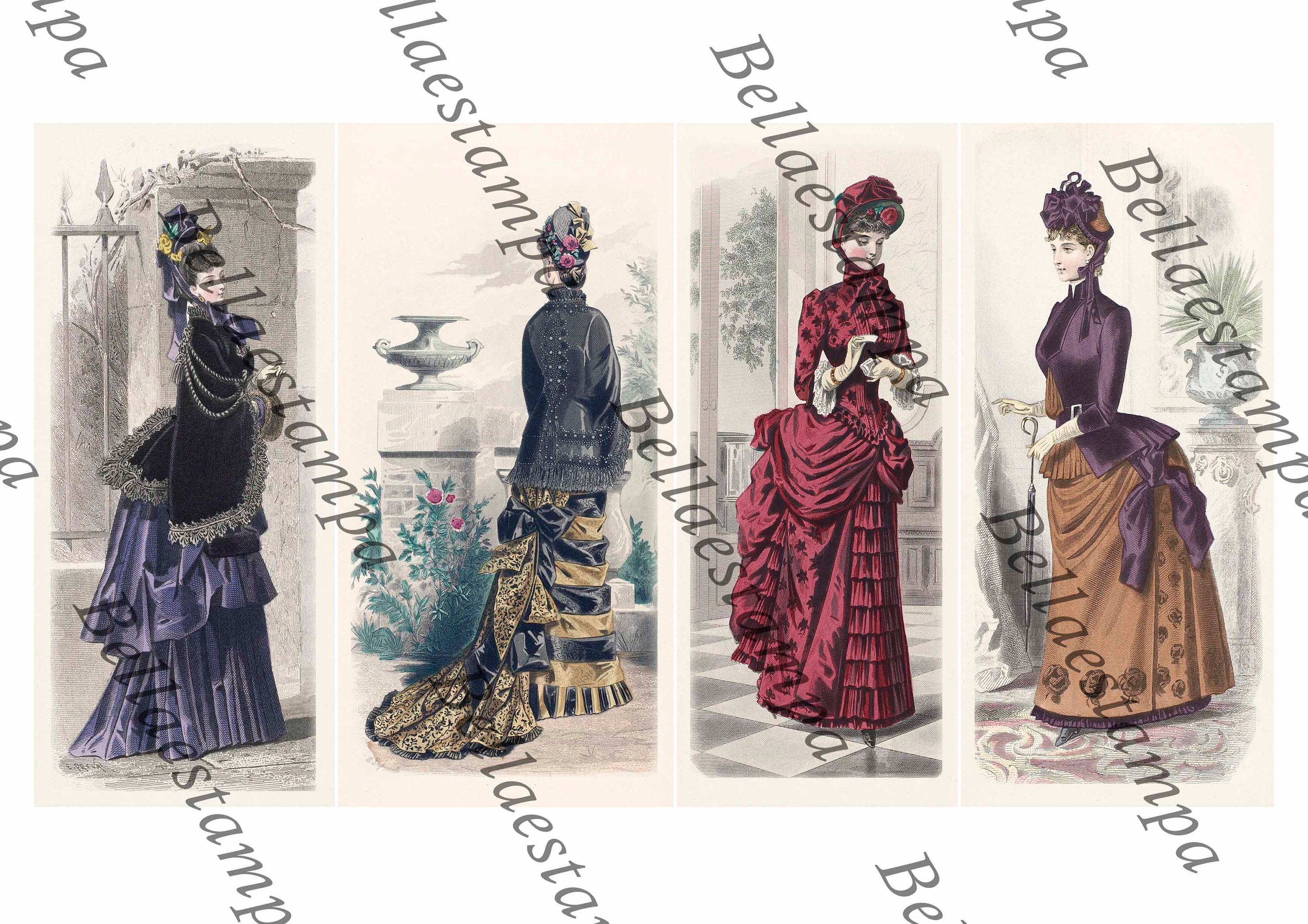 VICTORIAN LADIES From Fashion Plates. Digital Download. Collage Sheets ...