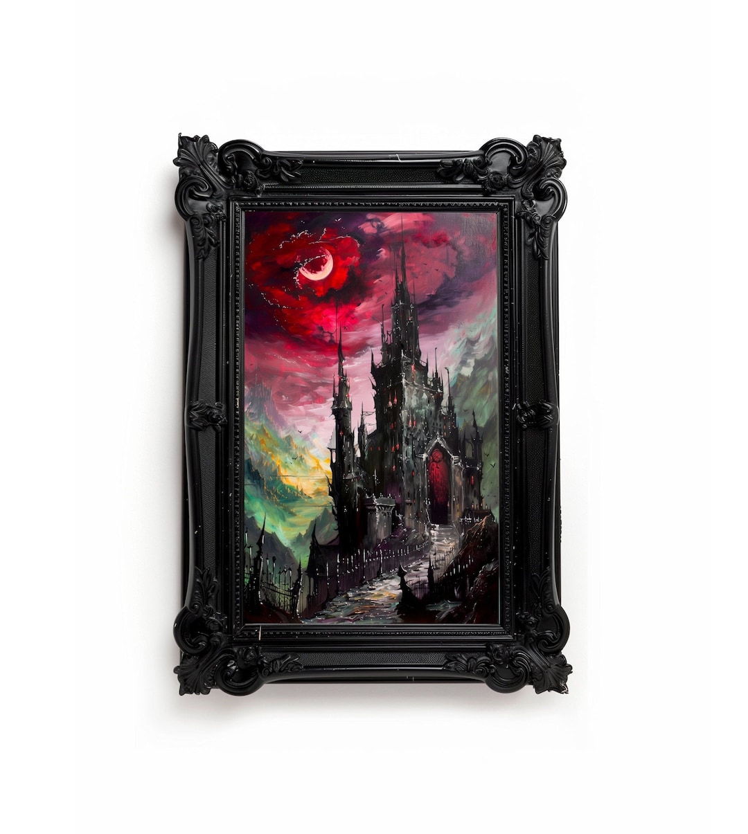 Dracula Blood Moon Castle V2. Dracula Themed. Oil Painting. Dark ...