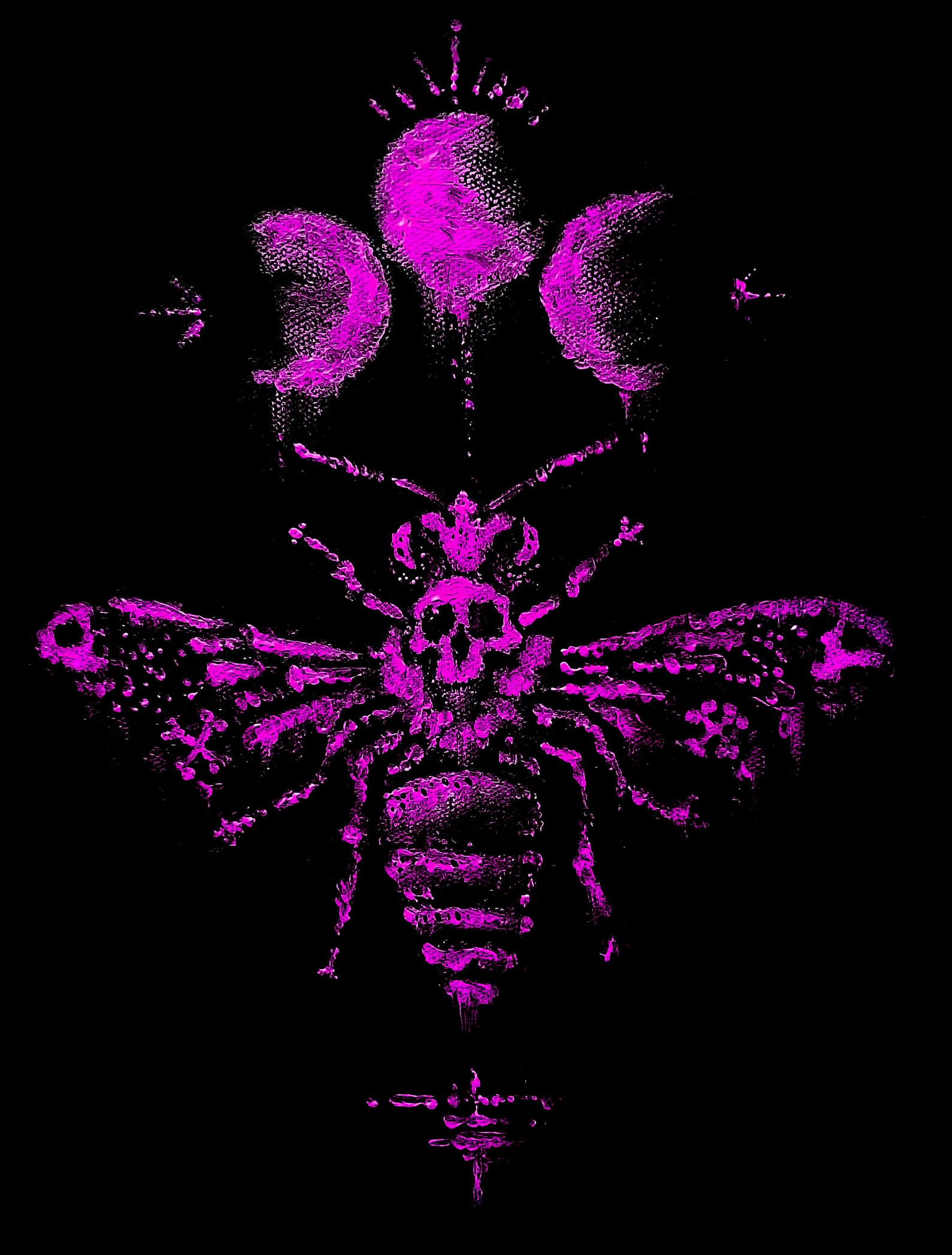 The Deathly Bee Pink. Gothic Home Decor Wall Art - Etsy