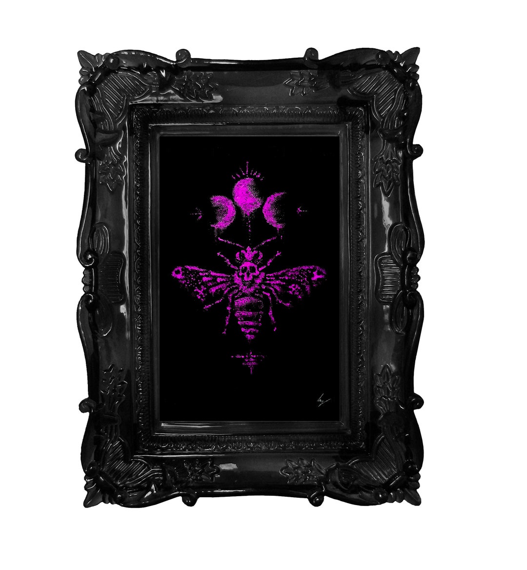 The Deathly Bee Pink. Gothic Home Decor Wall Art - Etsy